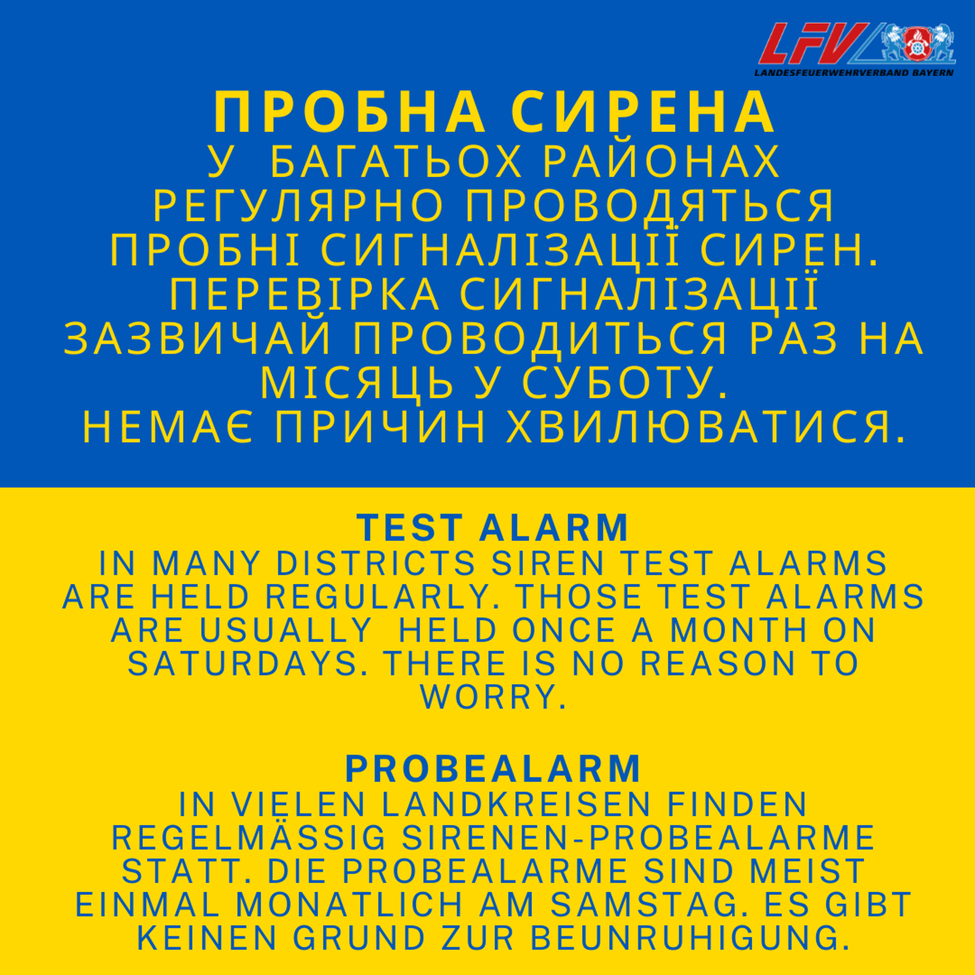 Informationen zu Notruf und Sirenensignalen für Geflüchtete aus der Ukraine